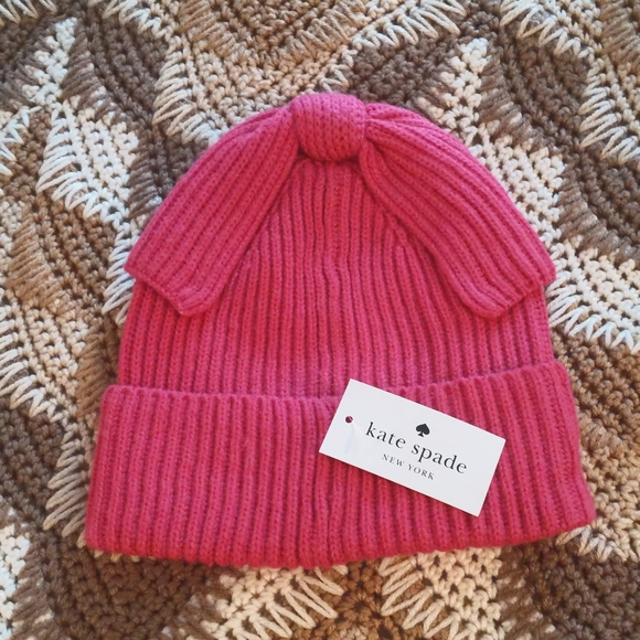 kate spade | Accessories | Nwt Kate Spade Knit Hat In Begonia Bloom ...
